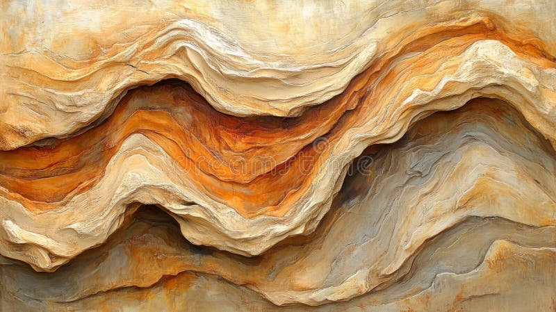 Abstract Wavy Rock Formation Texture Art Stock Illustration ...