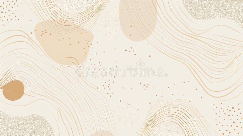 Abstract Wavy Shapes in Neutral Beige and Brown Tones. Digital Image ...