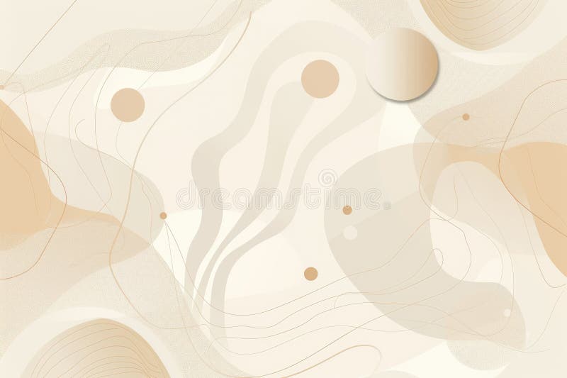 Abstract Wavy Shapes in Neutral Beige and Brown Tones. Digital Image ...
