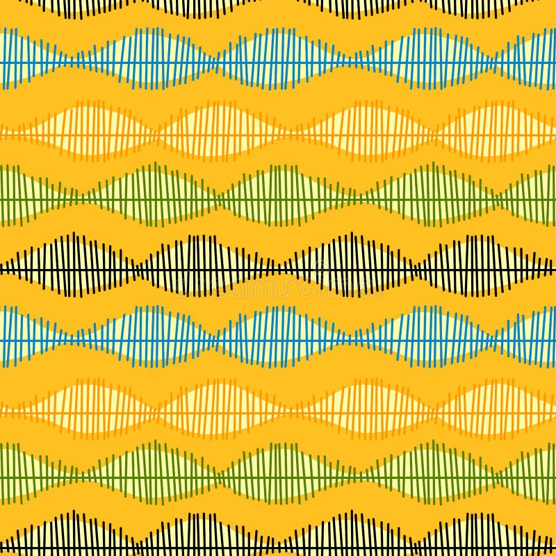 Abstract Wavy Shapes Seamless Background Stock Illustration ...