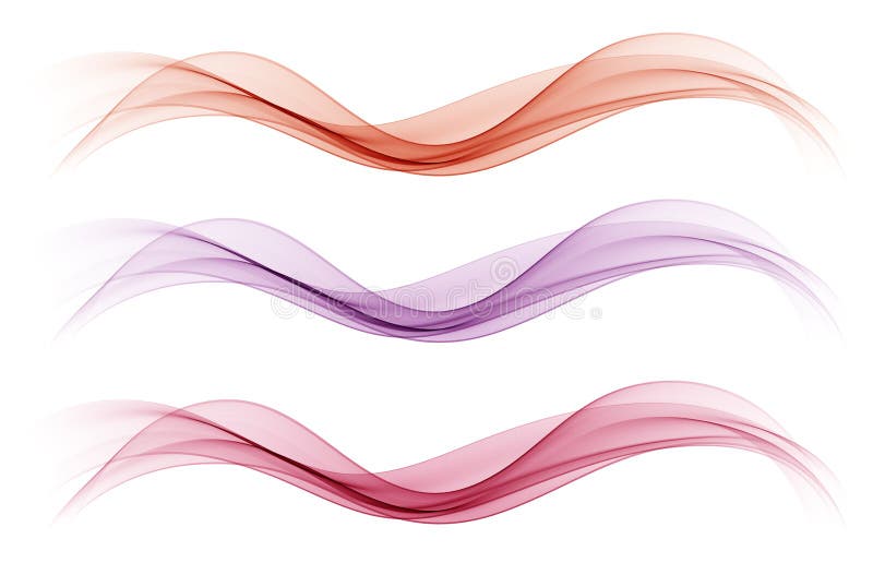 Abstract Wavy Shapes. Set of Vector Colored Waves. Design Element ...