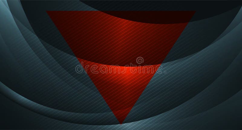 Abstract Wavy Shiny Background with Lines and Red Triangle Stock Vector ...