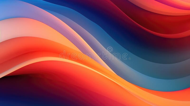 Abstract Wavy Smooth Lines Background. Generative AI Stock Illustration ...