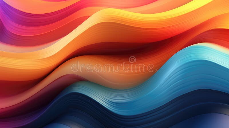 Abstract Wavy Smooth Lines Background. Generative AI Stock Illustration ...
