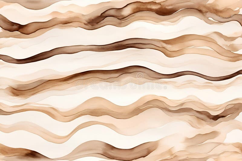 Abstract Wavy Striped Pattern in Earth Tone Color Stock Illustration ...