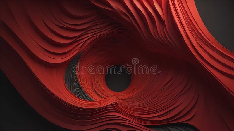 Abstract Wavy Surface. Creative Background Design with Red Curved Lines ...
