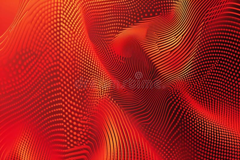 Abstract of Wavy Surface with Particles, Futuristic Background for ...