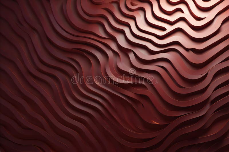 Abstract Wavy Surface with Waves in Red Color. Generative Ai Stock ...