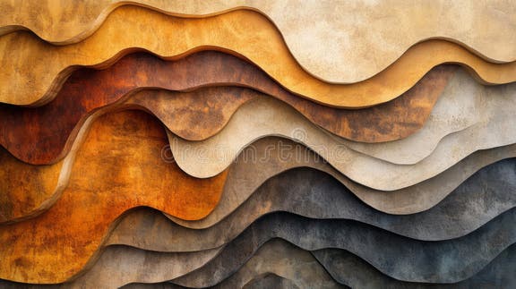 Abstract Wavy Texture Background with Earth Tones Stock Illustration ...