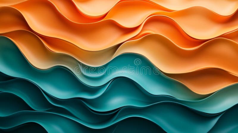 Abstract Wavy Texture Background with Orange and Teal Color Gradient ...