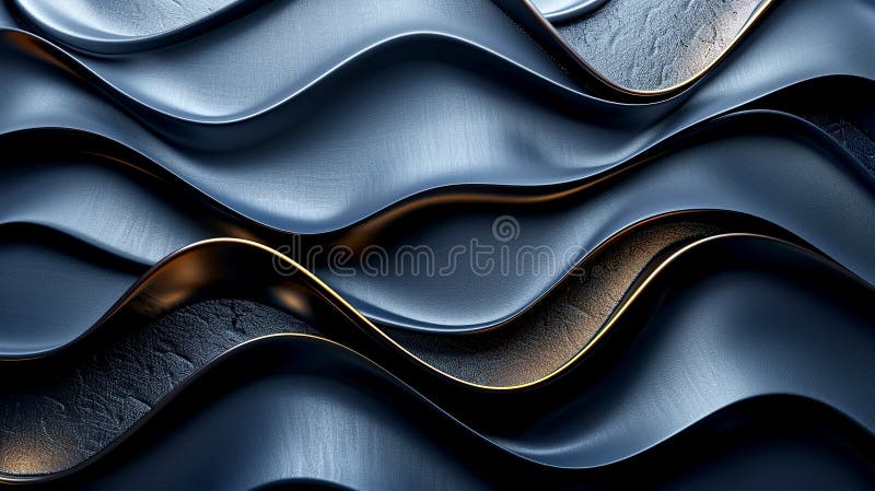 Abstract Wavy Texture with Gold Accents Stock Illustration ...