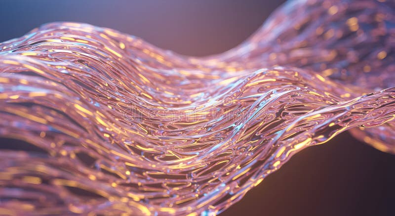 Abstract Wavy Texture with Golden Light Reflections Stock Image - Image ...