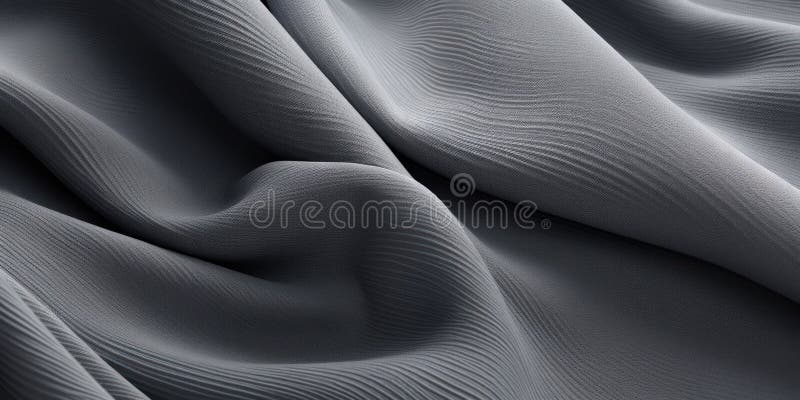 Abstract Wavy Texture of Grey Fabric with Elegant Drapery. Natural ...