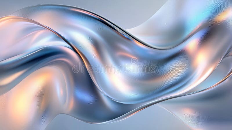 Abstract Wavy Texture with Metallic Shine and Iridescent Highlights on ...