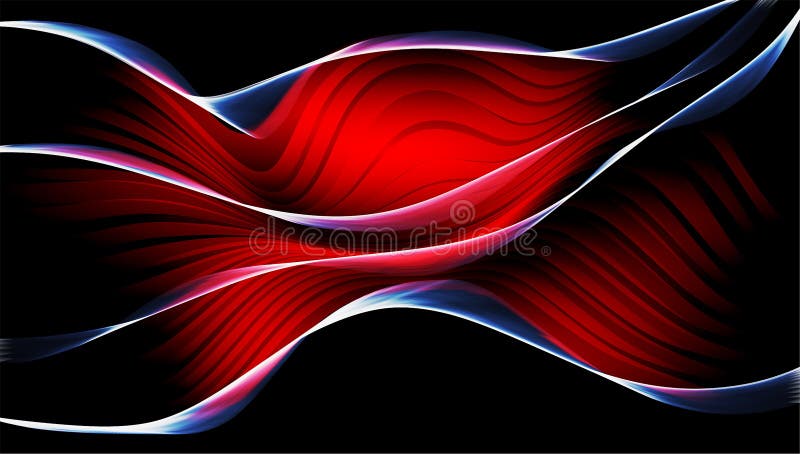 Blue Black and Red Abstract Wavy Textured Background. Grunge Distorted ...