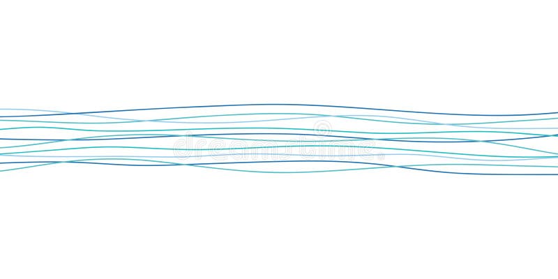 Abstract Wavy Thin Blue Lines on a White Background, Vector Graphic ...