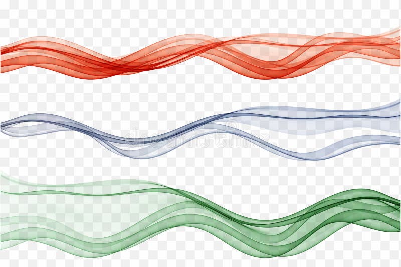 Abstract Wavy Transparent Waves, Waves Set. Stock Vector - Illustration ...