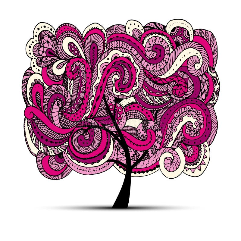 Abstract Wavy Tree for Your Design Stock Vector - Illustration of ...