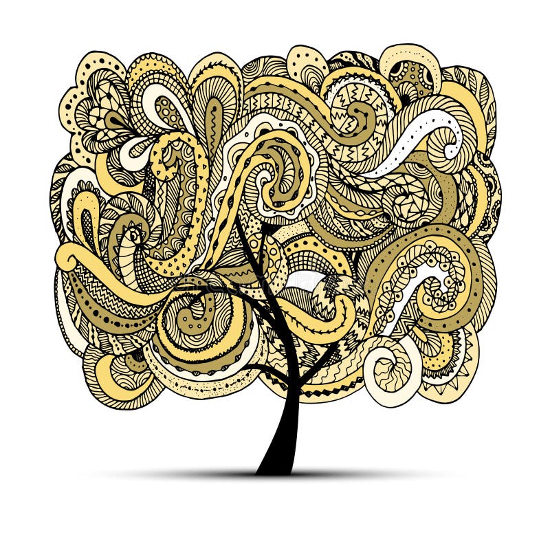 Abstract Wavy Tree for Your Design Stock Vector - Illustration of icon ...