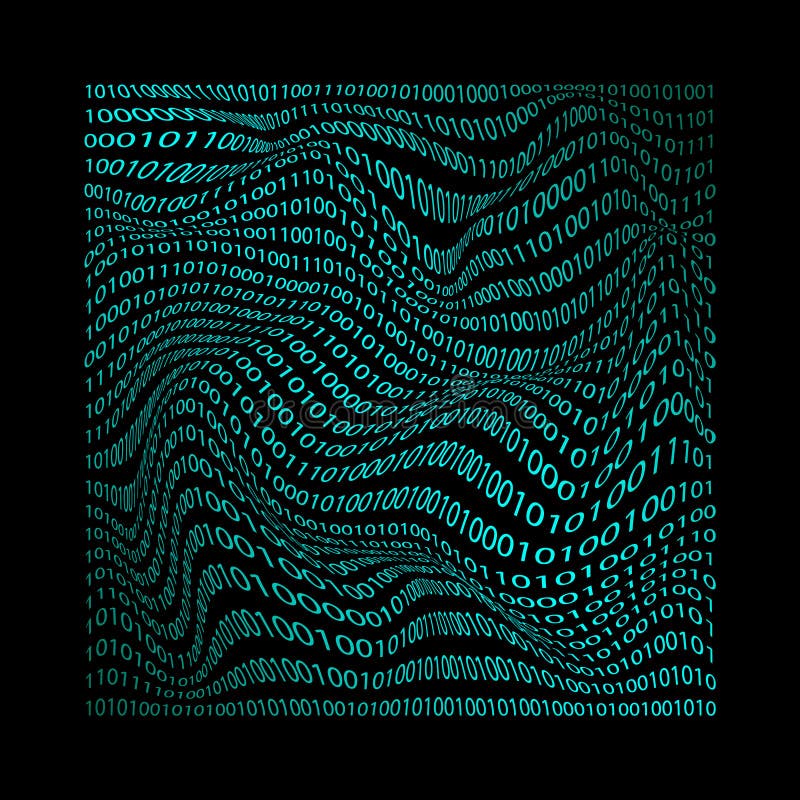 Abstract Wavy Twisted Binary Code Gradient Colored Texture Stock Vector ...
