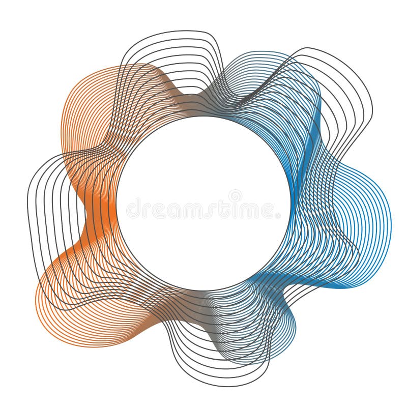 Abstract Wavy Vector Frame, Shape. Guilloche Logo Shape of Circle and ...
