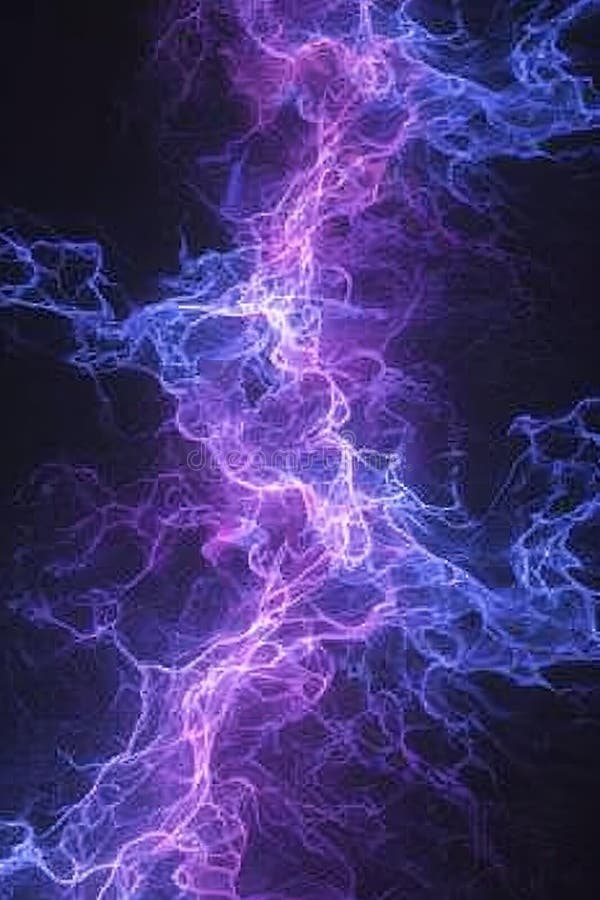 Abstract Wavy Violet and Blue Glowing Energy on Dark Background, Plasma ...