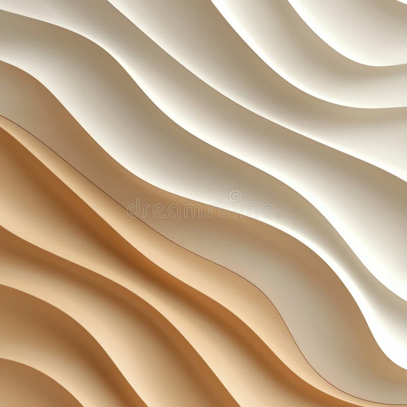 Abstract Wavy Wall Panel with Light and Shadow. Stock Illustration ...