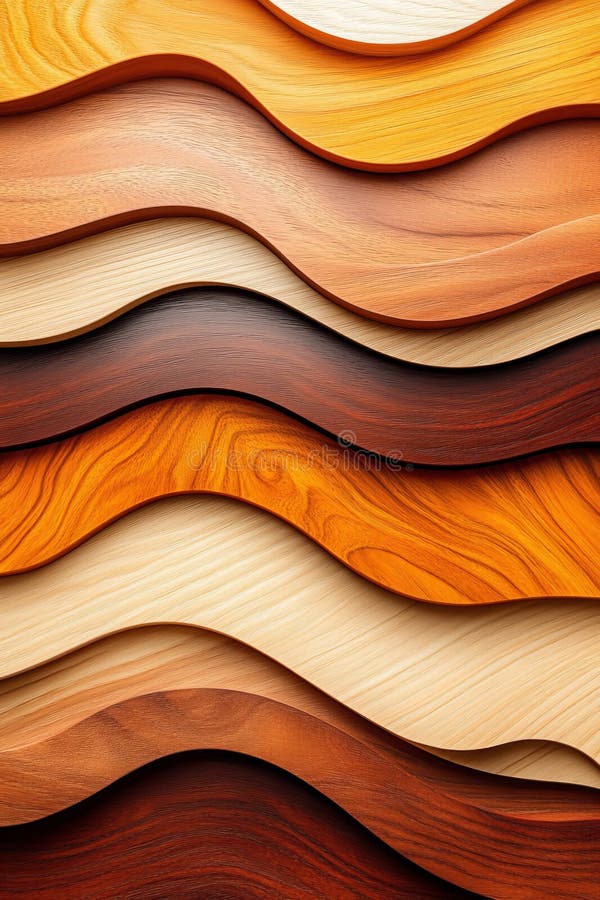 Abstract Wavy Wood Grain Texture Background, Natural Warm Colored ...