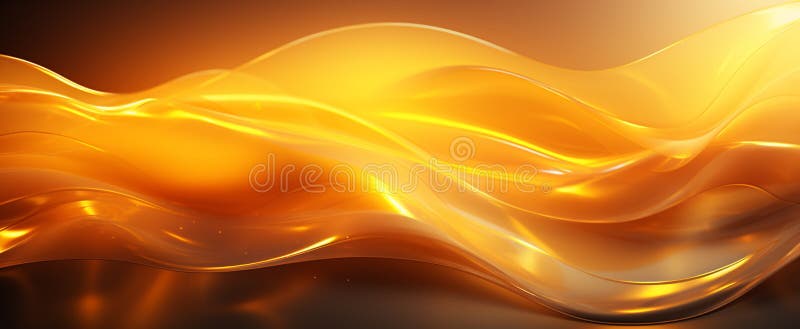 Abstract Wavy Yellow Neon Light Effect Background_ Stock Illustration ...
