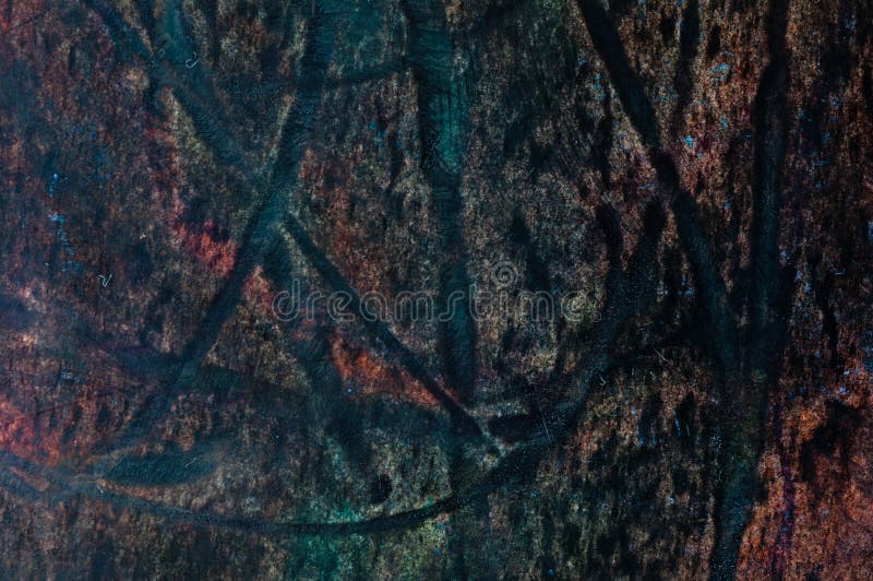 Dark Wax, Abstract Painting Detail Stock Photo - Image of brush ...