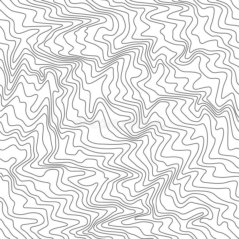 Abstract Weather Map Background. White Linear Seamless Pattern Stock ...