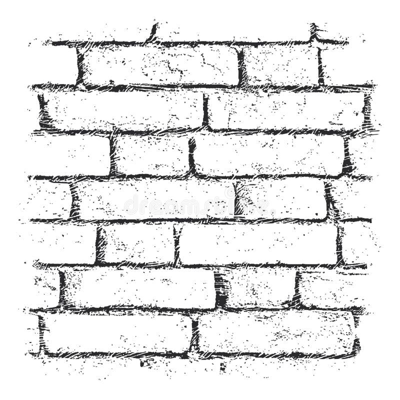 Abstract Weathered Black and White Brick Pattern Stock Illustration ...