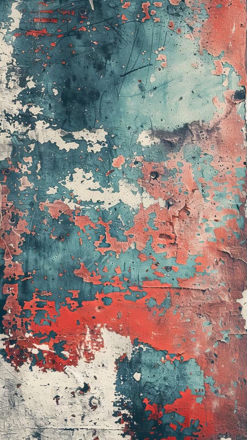 Abstract Weathered Paint Texture with Vibrant Red Stock Illustration ...