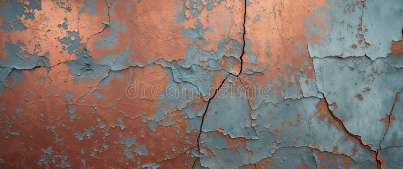 Abstract Weathered Wall Texture with Copper and Blue Hues Creating a ...