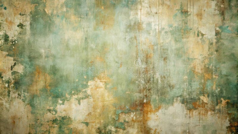 Abstract Weathered Wall Texture Distressed Green and Beige Surface ...