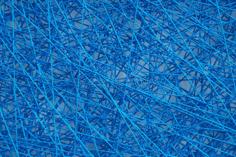 Abstract Weave from a Thin Cord of Blue Color. Background Stock Photo ...