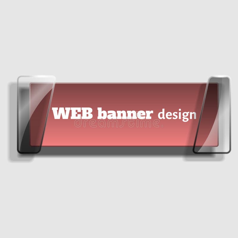 Abstract Web Banner in Realistic Style with Glass Stock Vector ...