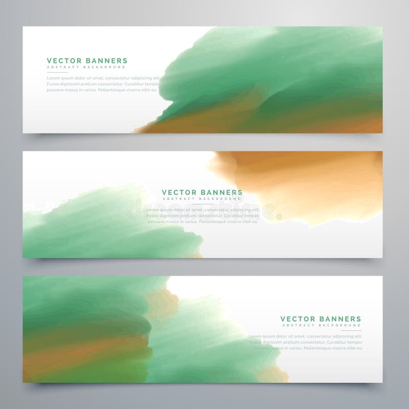 Abstract Web Banner Watercolor Header Design Templates Stock Vector ...