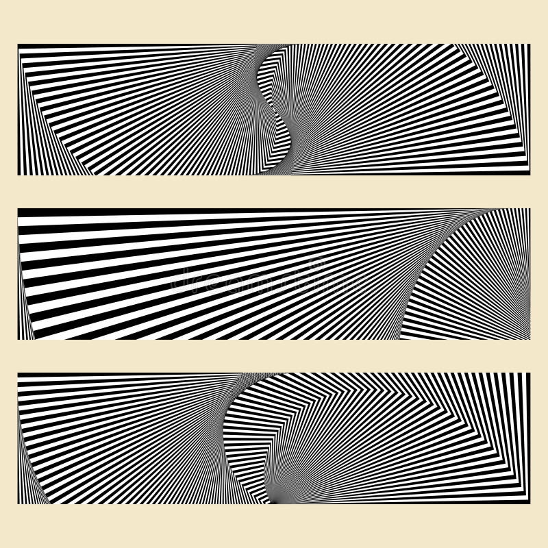Abstract Web Banners with Optical Illusion for Your Www Design. Stock ...