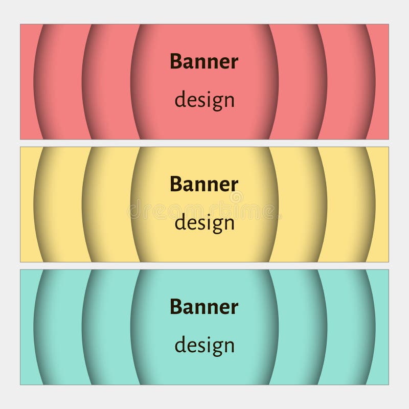 Abstract Web Banners Set with Curve Elements and Shadows. Stock Vector ...