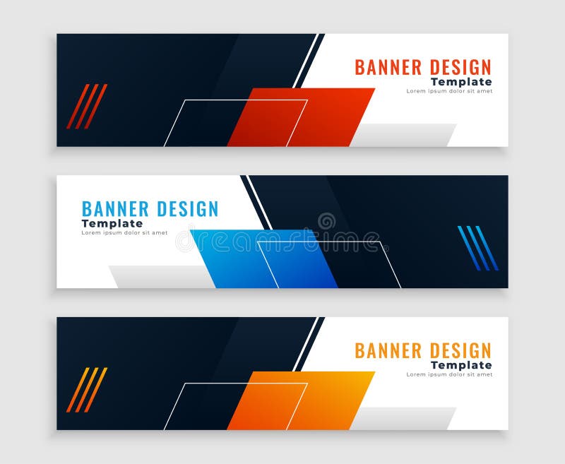 Abstract Web Business Banners or Headers Set Stock Vector ...