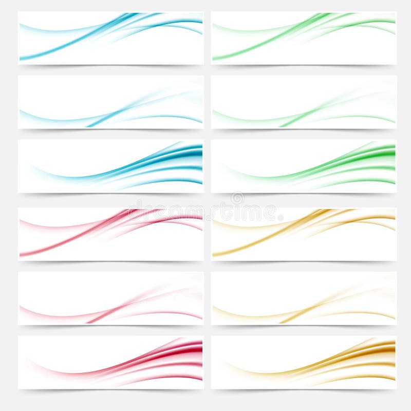 Abstract Web Colorful Line Header Footer Set Stock Vector ...