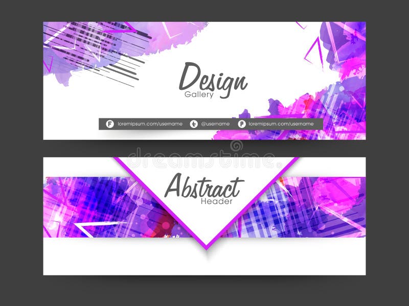Abstract Web Header or Banner Set. Stock Illustration - Illustration of ...