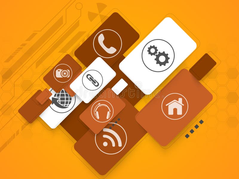 Abstract Web Icons for Technology Concept. Stock Illustration ...