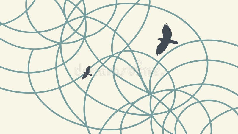 Abstract Web-like Pattern with a Flying Bird, Freedom and Connection ...