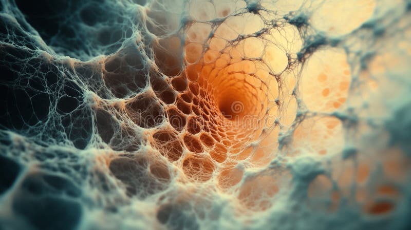 Abstract Web-like Structure with Warm and Cool Tones Stock Illustration ...