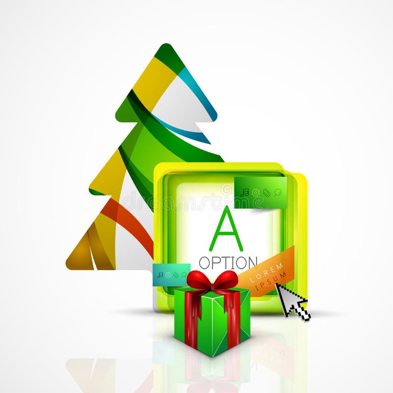 Abstract Web Message Box with Christmas Decoration Stock Vector ...