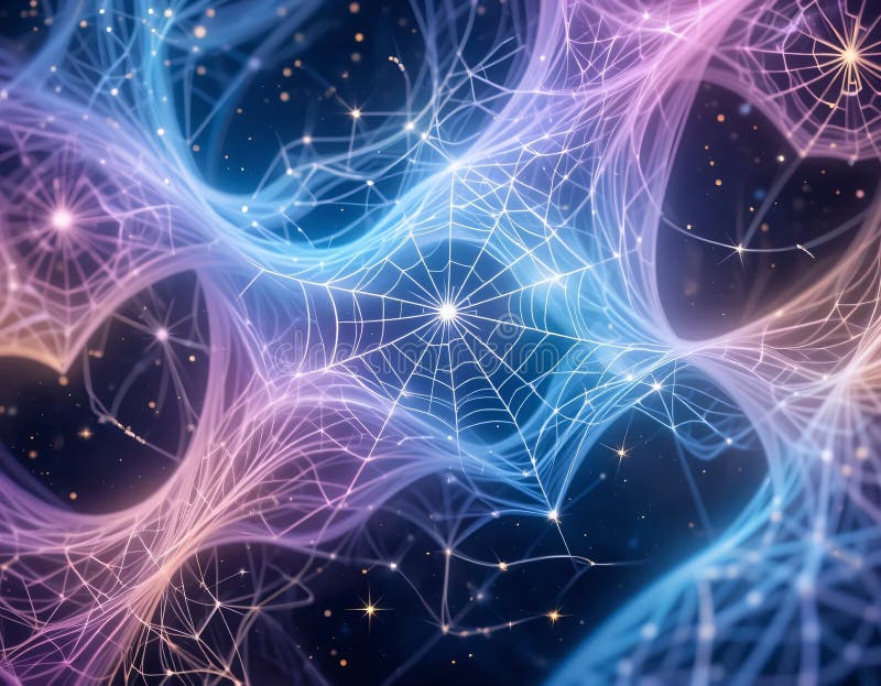 Abstract Web Patterns that Glow in Soft Pastel Colors Like Pink, Sky ...