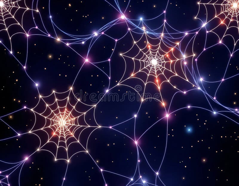 Abstract Web Patterns that Glow in Soft Pastel Colors Like Pink, Sky ...