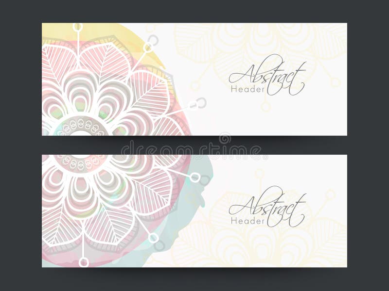 Abstract Website Header or Banner Set. Stock Illustration ...